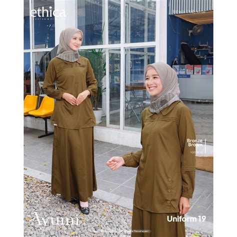 Jual Ethica Gamis Ayumi Uniform 19 Baju PNS Muslim Dress Wanita
