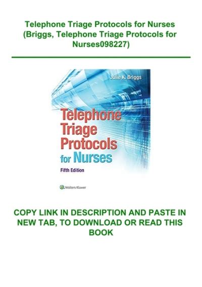 Read Telephone Triage Protocols For Nurses Briggs Telephone Triage