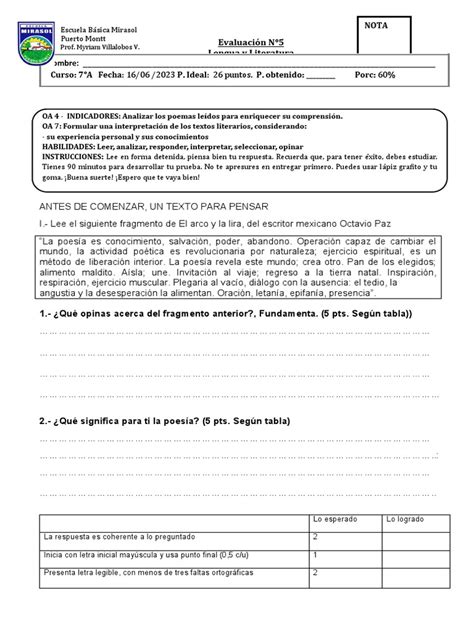 N°5 Genero Lirico Pdf