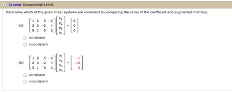 solved determine which of the given linear systems are
