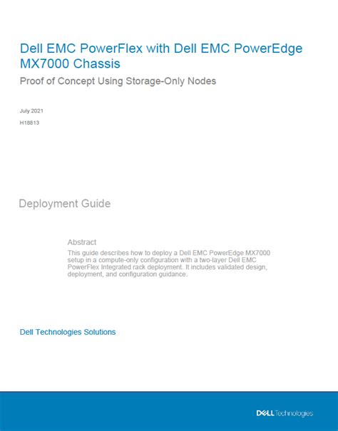 Deployment Guide—dell Emc Powerflex With Dell Emc Poweredge Mx7000