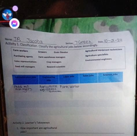 Name Jp Jacoba Activity Classification Studyx