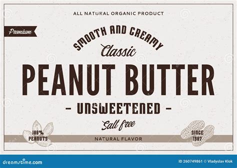 Peanut Butter Label And Packaging Design Template Stock Vector Illustration Of Icon