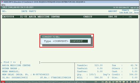 How To Convert Sale Challan Into Sale Bill In Marg Software