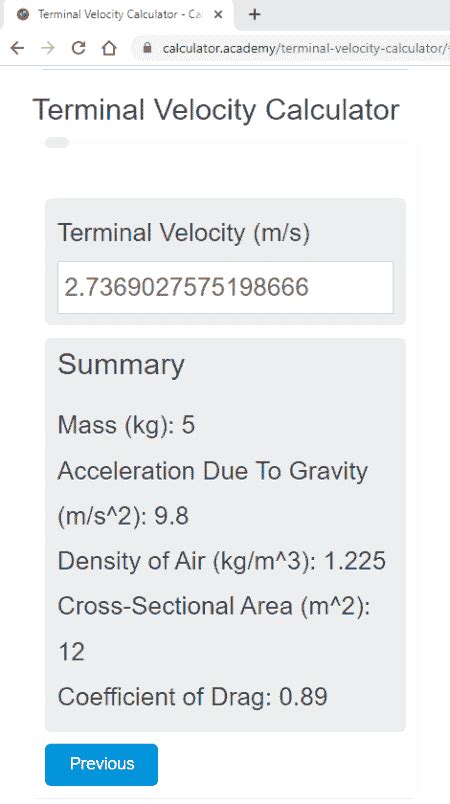 10 Best Free Terminal Velocity Calculator Websites