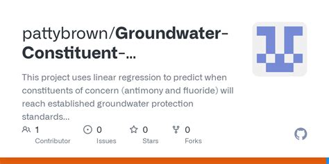 Github Pattybrowngroundwaterconstituentregressionanalysis This
