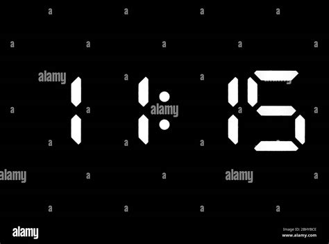 Real White Led Digital Clock On A Black Background Showing Time 11 15