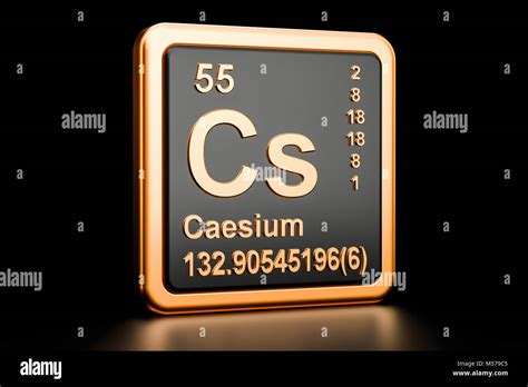 Caesium Cs Chemical Element 3d Rendering Isolated On Black Background