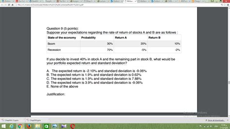 Solved Suppose Your Expectations Regarding The Rate Of