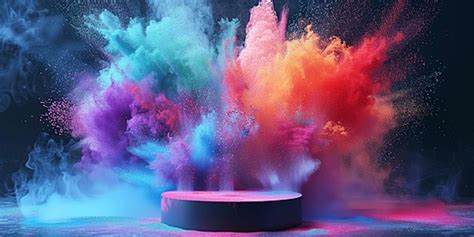 무지개 가루가 폭발하는 검은 연단 검은 연단 무지개 가루 폭발 배경 일러스트 및 사진 무료 다운로드 Pngtree