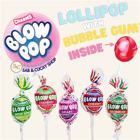 Charms Blow Pop Candy Bubble Gum Filled Pop Assorted Lollipops Pound