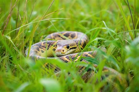 Premium Ai Image Python Slithering Through The Gras