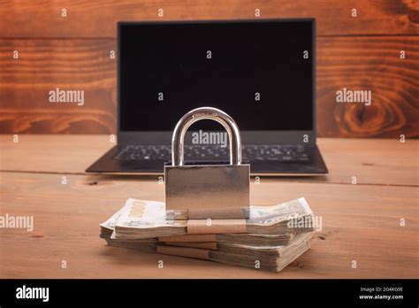 Cyber Crime Internet Cyber Security Concept With A Padlock On Laptop Computer Ransomware