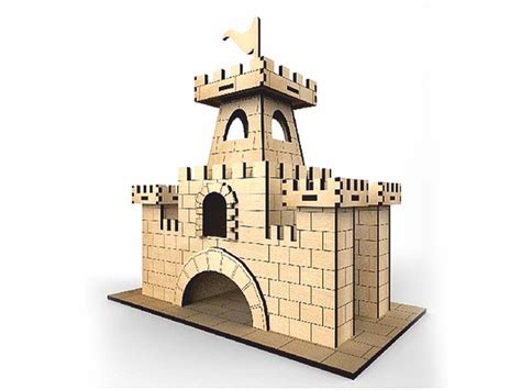 Laser Cut Castle Model 3d Wooden Puzzle Building Model Vector File
