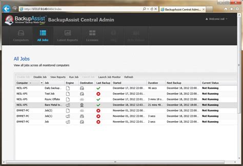 Backupassist V7 Beta Preview 2 Central Administration Zen Software