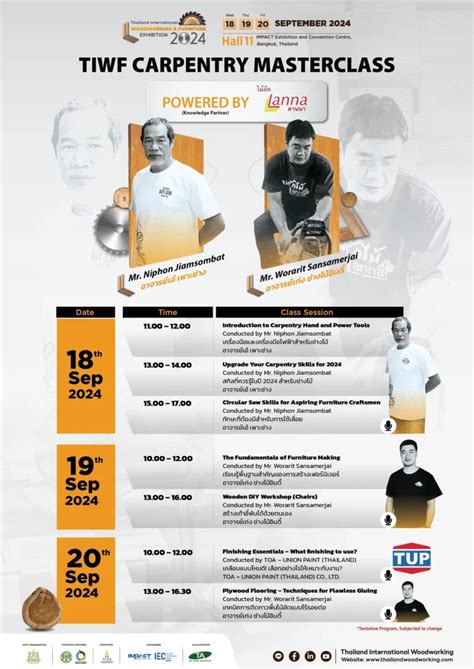 Carpentry Masterclass Thailand International Woodworking Exhibition