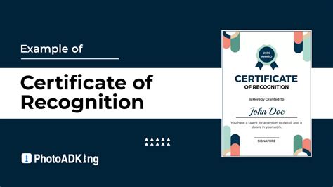 Examples Of Certificate Of Recognition