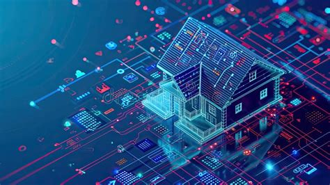 Smart Home Technology Concept House Building With Digits Connected With Icons Of Home Smart