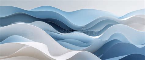 Abstract Depiction Of Flowing Blue And White Layered Surfaces Stock Image Image Of