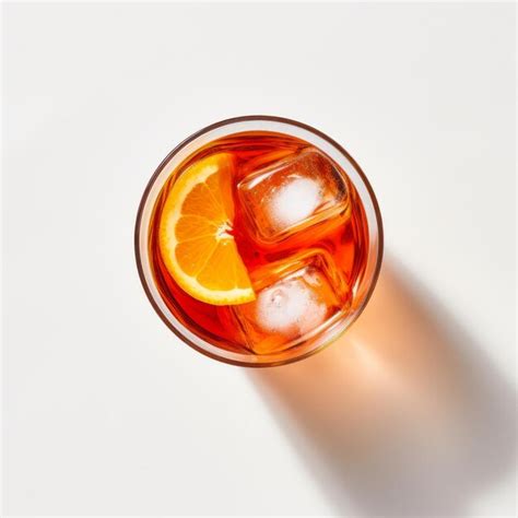 Premium Ai Image Top View Minimalistic Of An Isolated Aperol Spritz