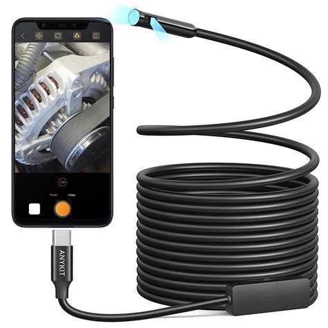 Anykit Dual Lens Endoscope Camera Type C Borescope With 8 Adjustable