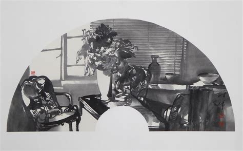 陈辉作品 清晨的第一缕阳光 扇面系列 作品欣赏 画家陈辉个人官方艺术网站