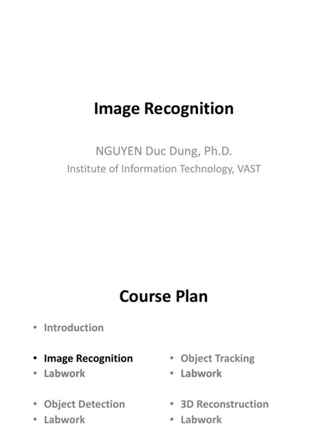 Image Recognition Pdf Computer Vision Machine Learning