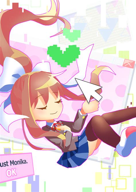 Chibi Monika Relaxing By 青たまり Rddlc