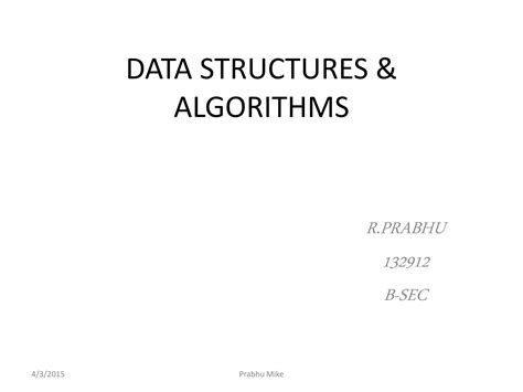 Data Structures And Algorithms Ppt