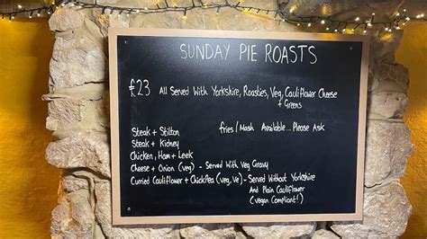 Menu At The Crown Inn At Sydenham Pub And Bar Sydenham