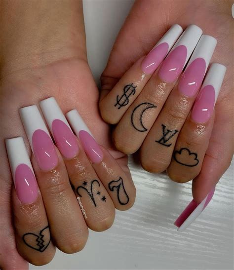 51 Luxury French Tip Coffin Nails Youll Flip For Page 6 Of 52 Lily