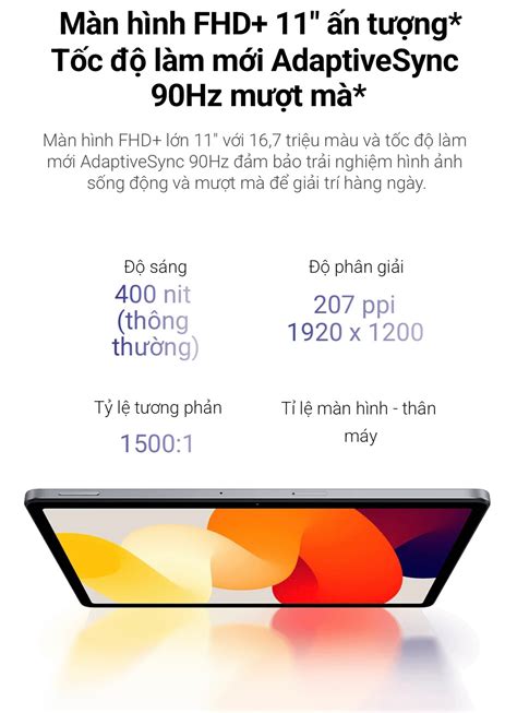 Xiaomi Redmi Pad SE Xiaomi Việt Nam Phân phối chính hãng điện thoại robot hút bụi máy lọc