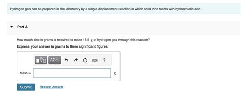 Solved Hydrogen Gas Can Be Prepared In The Laboratory By A Chegg