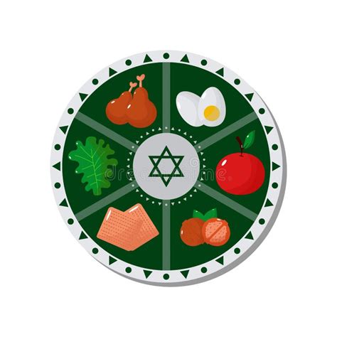 Jewish Holiday Passover Pesach Traditional Icons And Symbols Stock