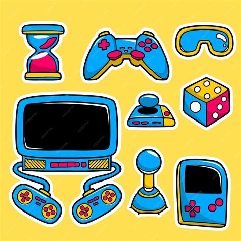 빈티지 게임 콘솔 그림 프리미엄 벡터