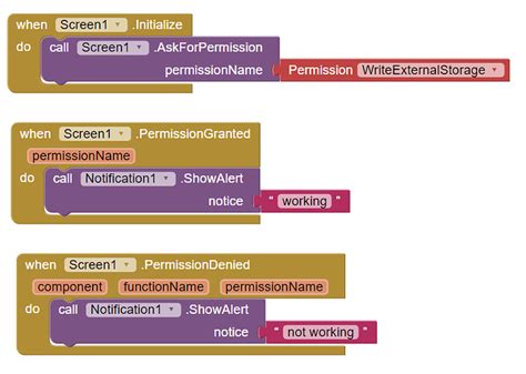 The Permission Writeexternalstorage Has Been Denied Mit App Inventor Help Mit App Inventor