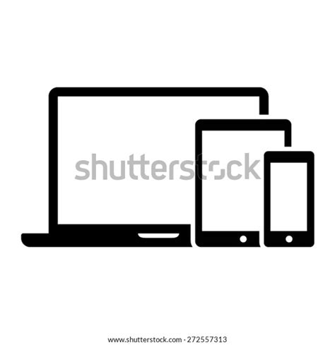 Responsive Design Laptop Tablet And Smartphone Screen Flat Vector Icon