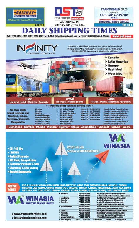 Mum Dst Daily Shipping Times