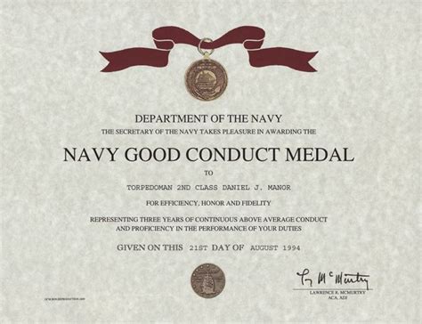 Army Good Conduct Medal Certificate Template Army Good Inside Free Good