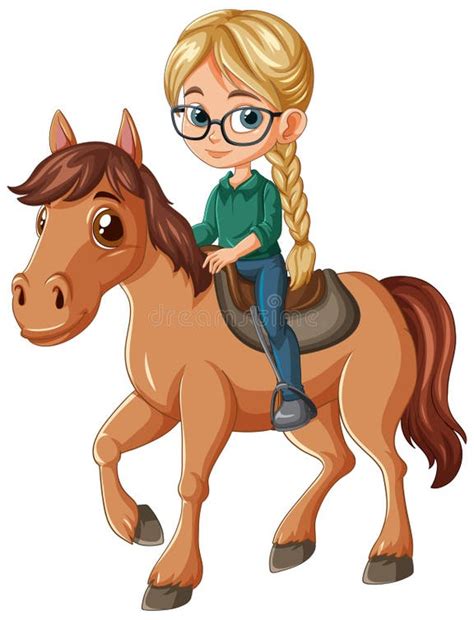 Blonde Girl Riding Stock Vector Illustration Of Outdoors 333033338