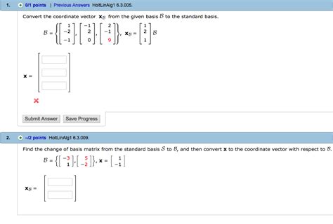 Solved Convert The Coordinate Vector Xb From The Given