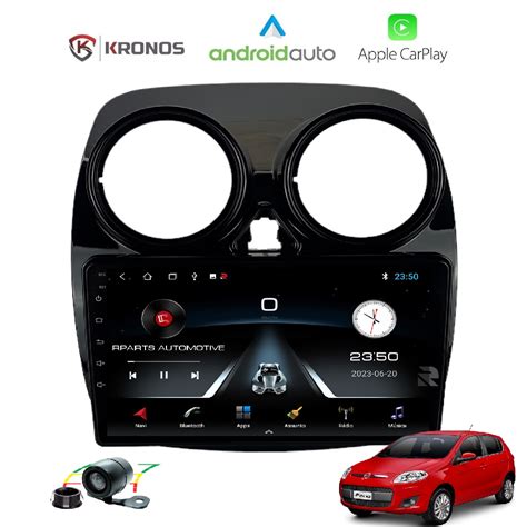 Kit Central Multimidia Kronos 9 Polegadas Android Fiat Palio Attractive 2012 A 2017 Black Piano
