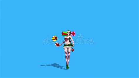 Little Elf With Ts Bag Animation Stock Footage Video Of Happy