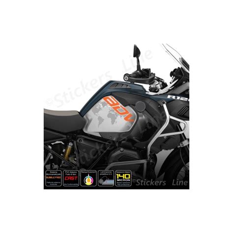 Adesivi Serbatoio BMW R Gs Adventure LC GS GLOBO Orange Gray Stickers Line