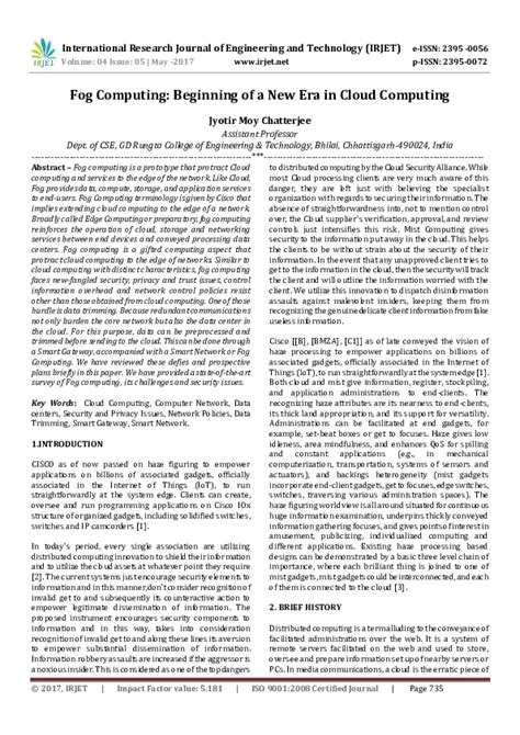 pdf fog computing beginning of a new era in cloud computing
