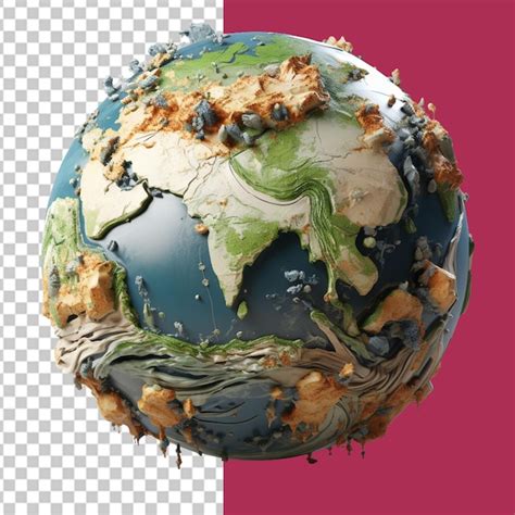 Premium PSD Save The Earth PNG Illustration
