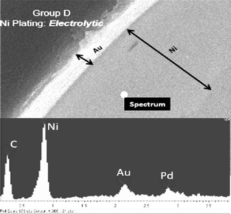 Sem Micrograph And Edx Analysis Of The Au Ni Structure In Sample D