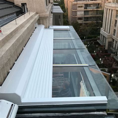 Horizontal Ceiling Aluminum Alloy Electric Rolling Roller Shutter Sunshade On Glass House Roof