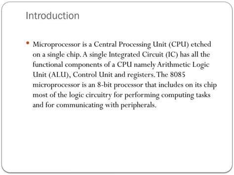 8085 Microprocessor Architecture And Its Operations Pptx