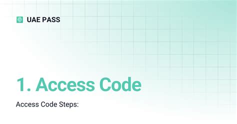 1 Access Code Uae Pass